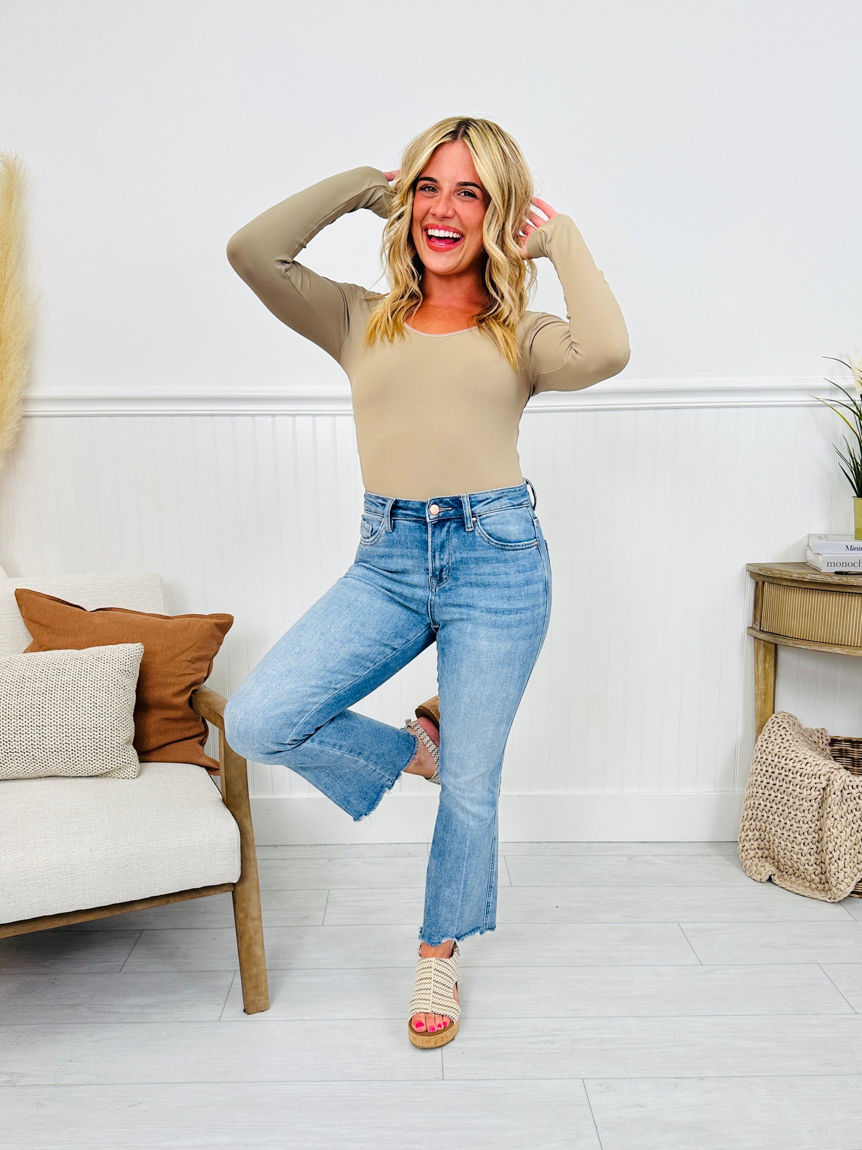 Kick Back And Relax Kick Flare Cropped Jeans – MOCO Boutique
