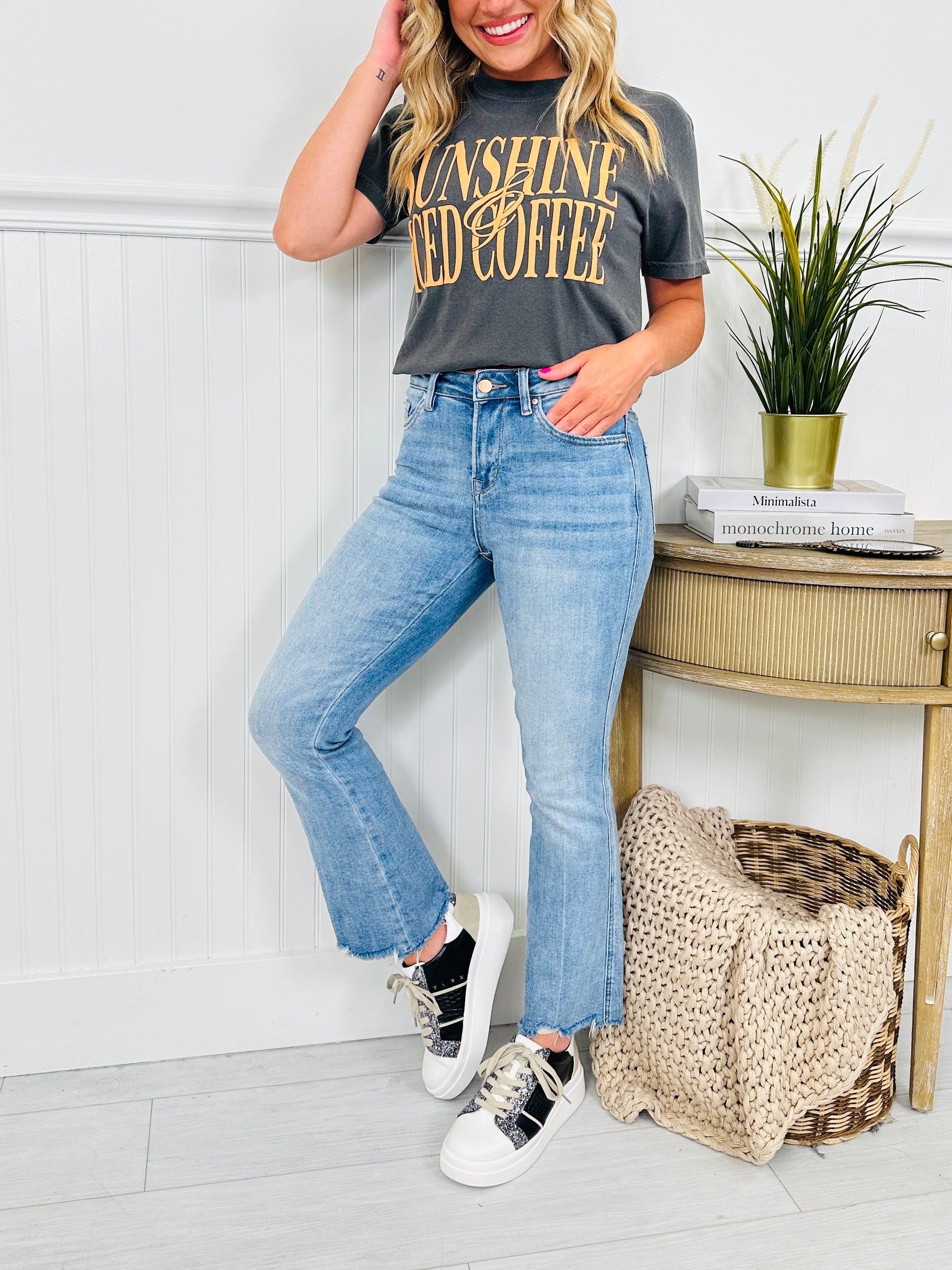 Kick Back And Relax Kick Flare Cropped Jeans – MOCO Boutique